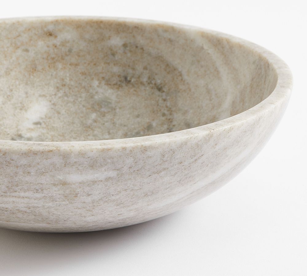 Handcrafted Beige Marble Fruit Bowl | Pottery Barn