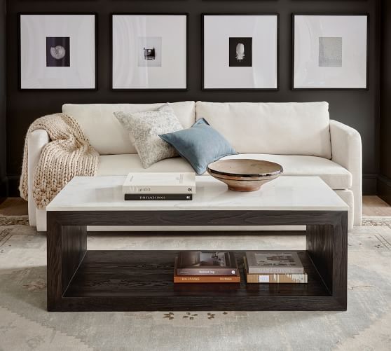 Folsom Rectangular Marble Coffee Table (53") | Pottery Barn
