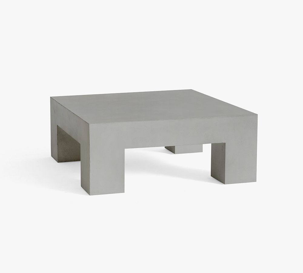 Pomona Concrete Chunky Leg Outdoor Coffee Table | Pottery Barn
