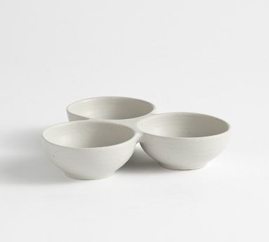 Farmstead Stoneware Triple Condiment Server | Pottery Barn