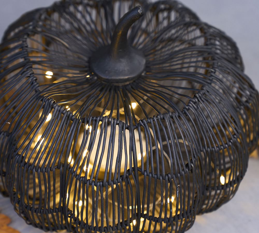 Lit Wire Pumpkins | Pottery Barn