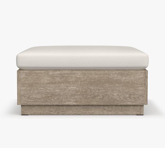 Indio Eucalyptus Modern Platform Outdoor Ottoman | Pottery Barn