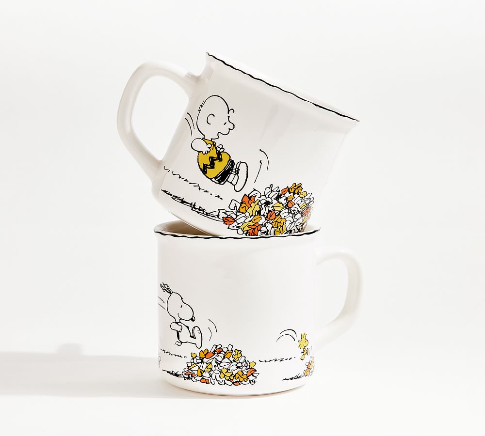 Peanuts™ Stoneware Fall Leaves Mugs - Set of 2 | Pottery Barn
