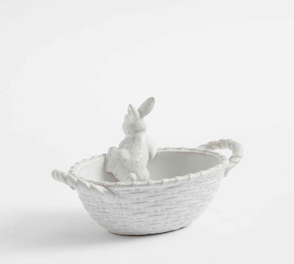 Rustic Bunny Stoneware Candy Bowl | Pottery Barn