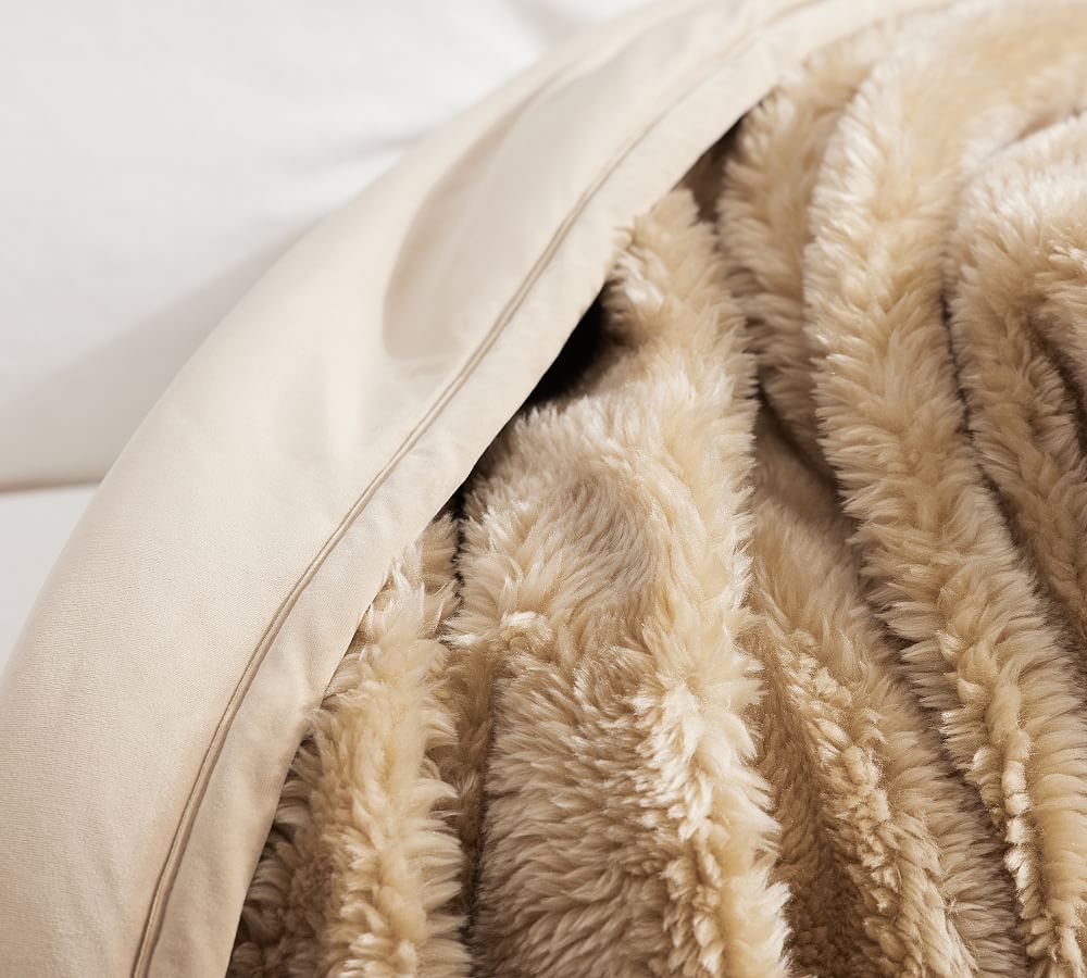 Faux Fur Shearling Throw Blanket | Pottery Barn