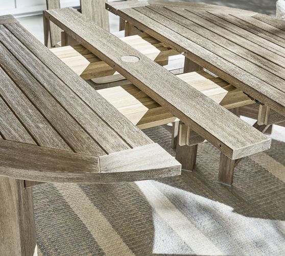 Indio Eucalyptus Round Extending Outdoor Dining Table | Pottery Barn