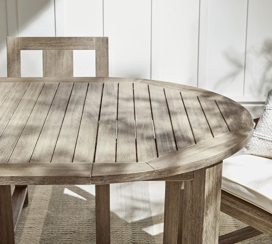 Indio Eucalyptus Round Extending Outdoor Dining Table | Pottery Barn