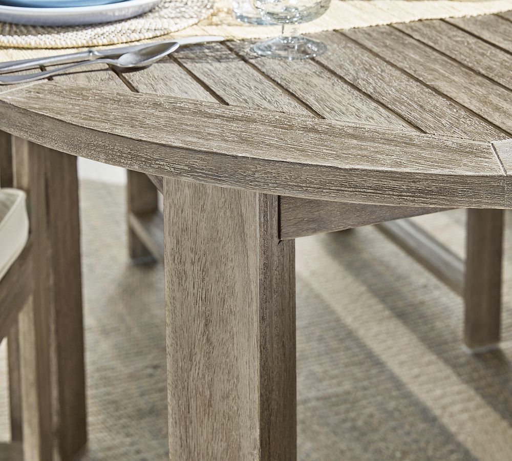 Indio Eucalyptus Round Extending Outdoor Dining Table | Pottery Barn