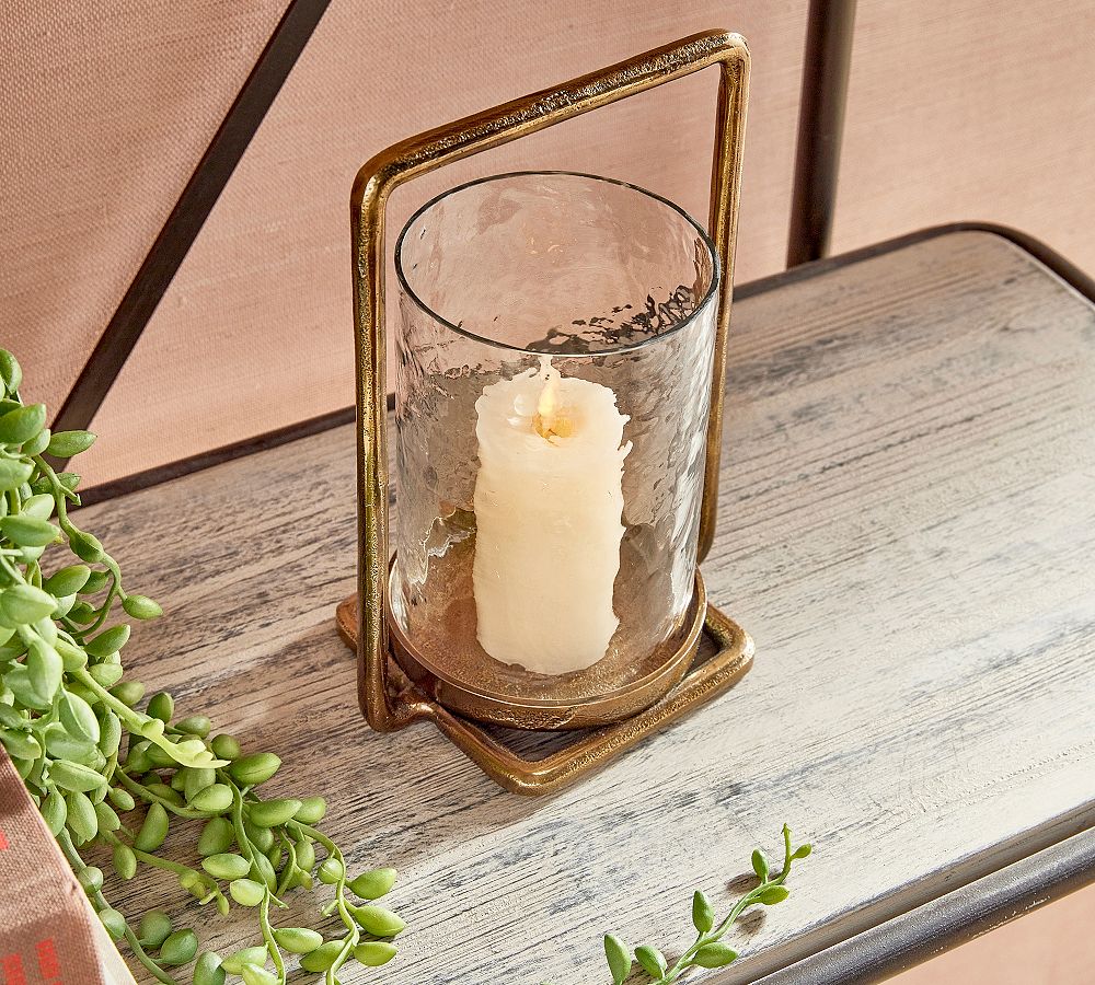 Flynn Metal Hurricane Candleholder | Pottery Barn