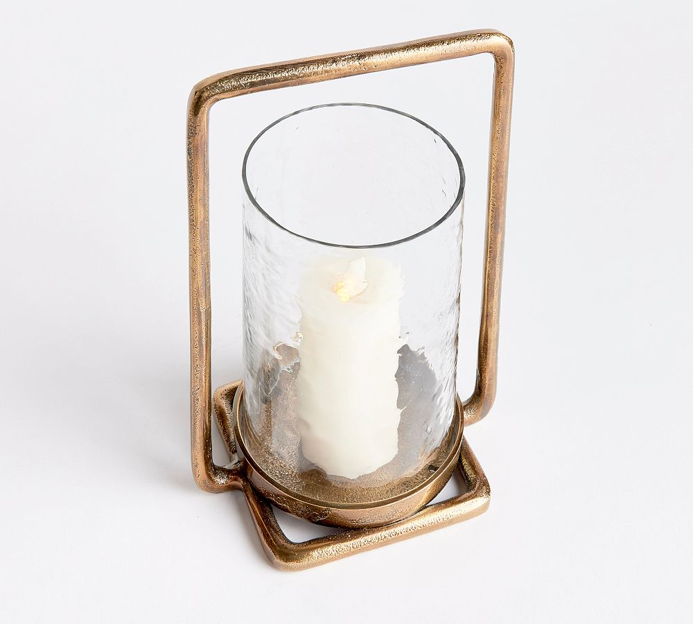 Flynn Metal Hurricane Candleholder | Pottery Barn