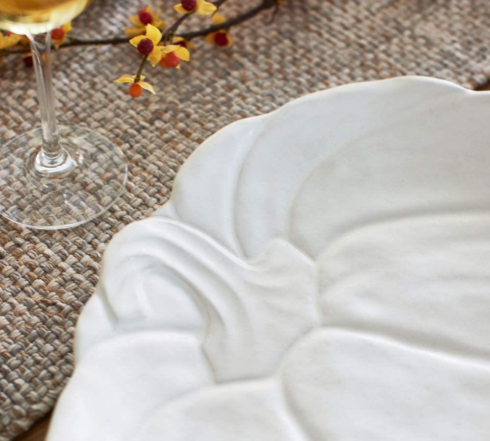 Figural Pumpkin Stoneware Serving Platter | Pottery Barn