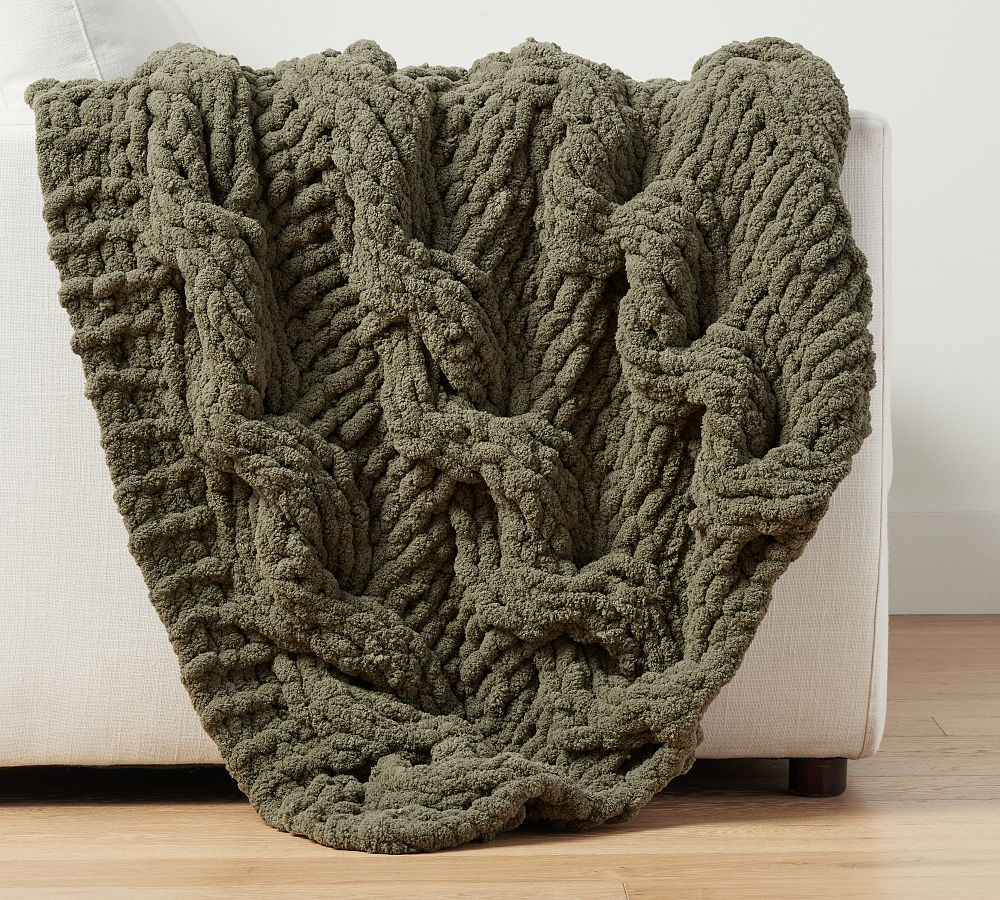 Plush Colossal Handknit Throw | Pottery Barn