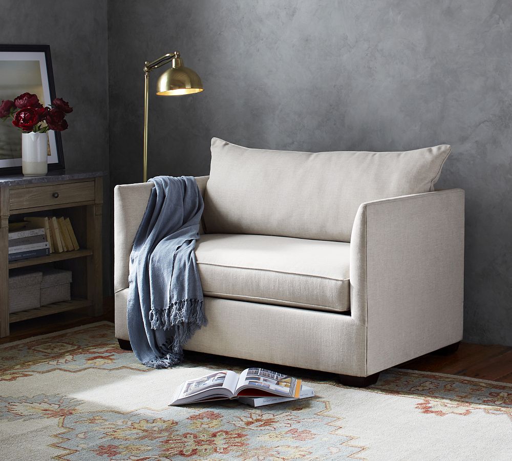 Luna Fabric Single Sleeper Sofa with Memory Foam Mattress | Pottery Barn