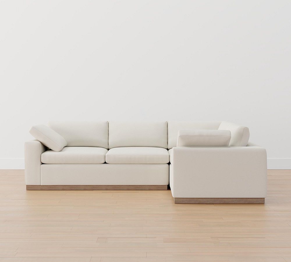 Dream Wide Arm Wood Base 3-Piece Sectional (120") | Pottery Barn