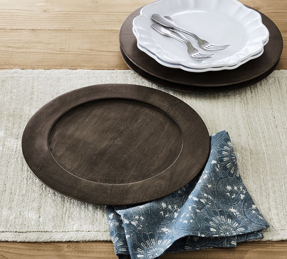 Vail Wood Charger Plate | Pottery Barn