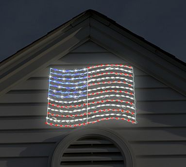Lit LED Patriotic Flag | Pottery Barn