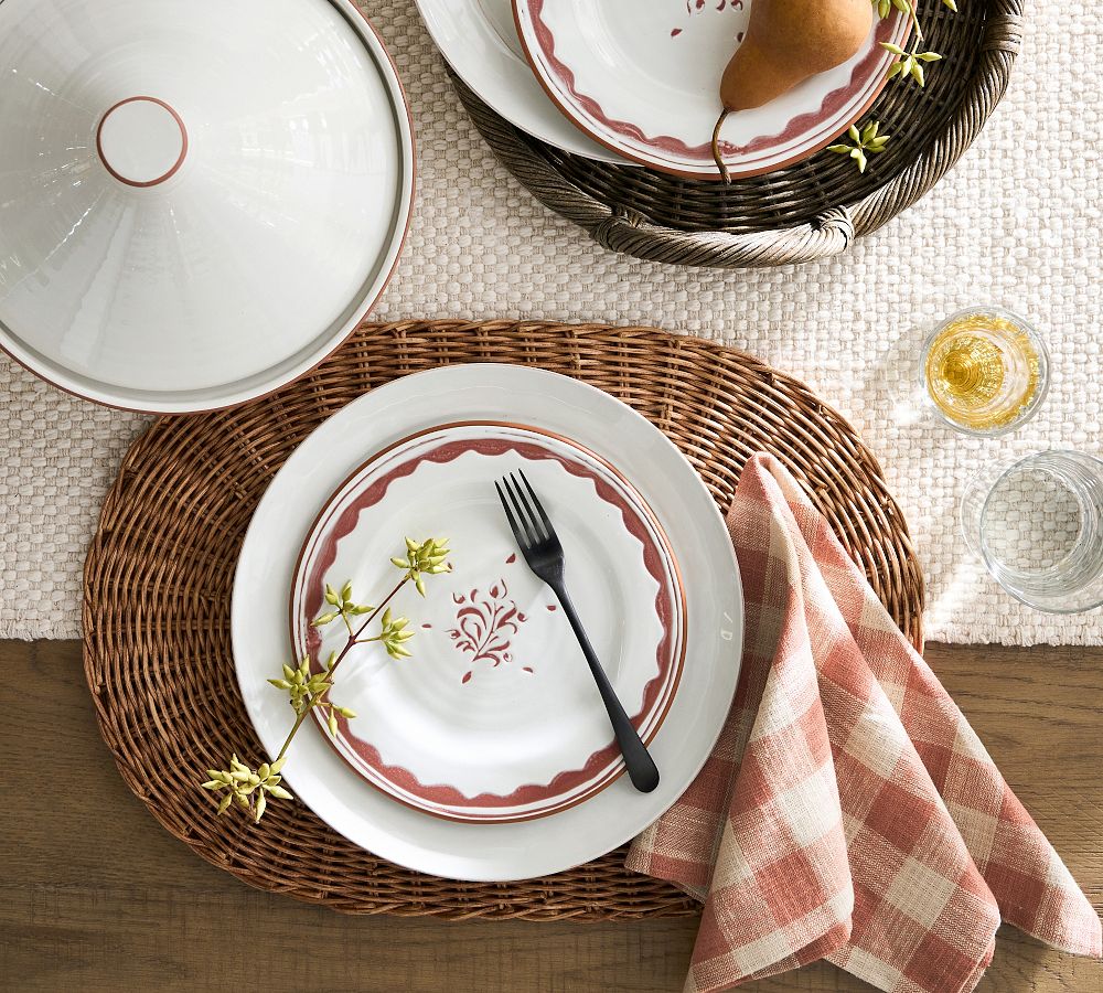 Handwoven Wicker Oval Charger Plate | Pottery Barn
