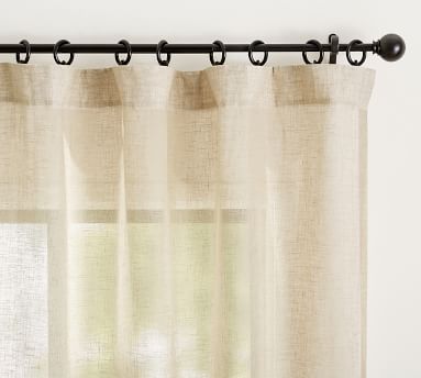 Emery Linen Sheer Curtain | Pottery Barn