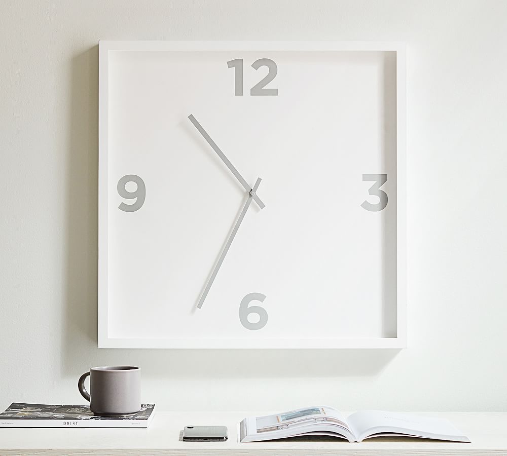 Wood Gallery Wall Clock - White | Pottery Barn