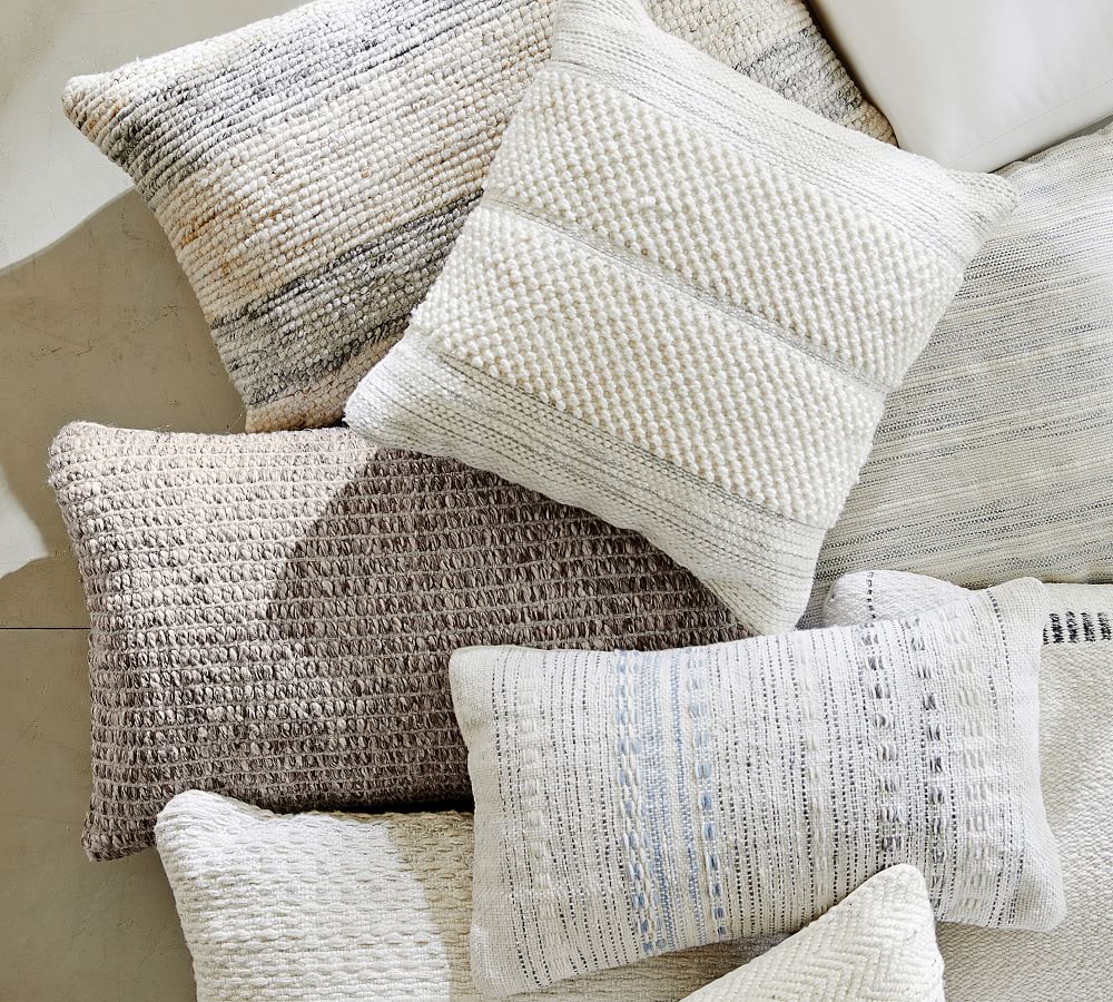Addy Outdoor Lumbar Throw Pillow | Pottery Barn