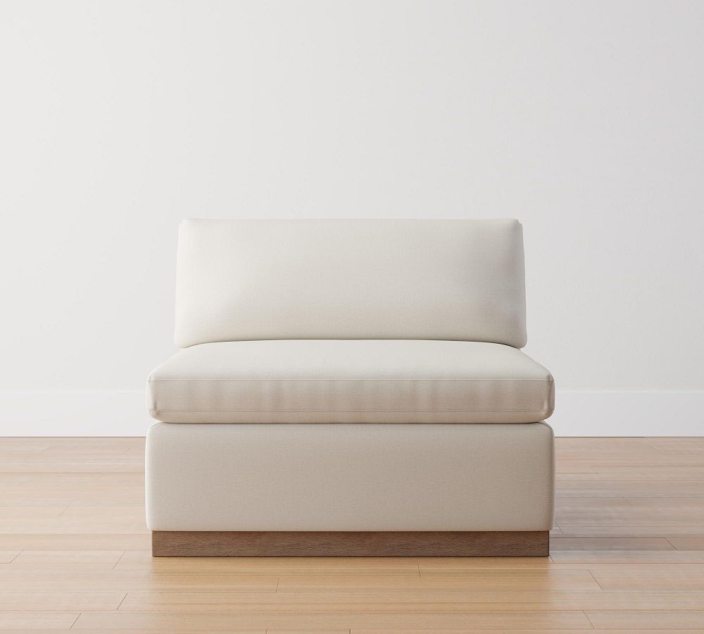 Build Your Own Dream Square Wide Arm Upholstered Sectional with Wood ...