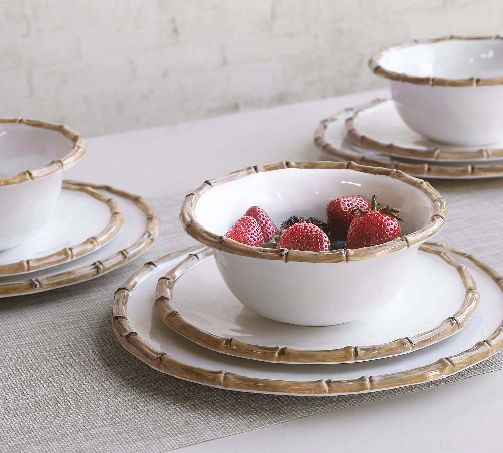Bamboo Outdoor Melamine Dinnerware Collection | Pottery Barn