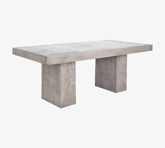 Adonis Rectangular Concrete Outdoor Dining Table | Pottery Barn