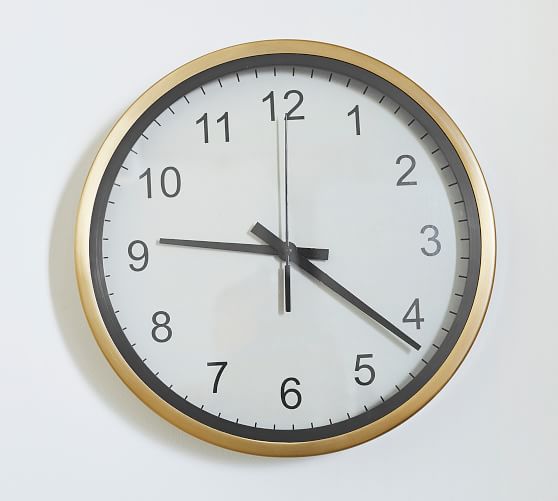 Classic Wall Clock Brass Pottery Barn