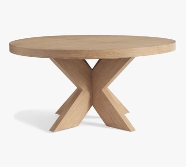 Modern Farmhouse Round Pedestal Extending Dining Table | Pottery Barn