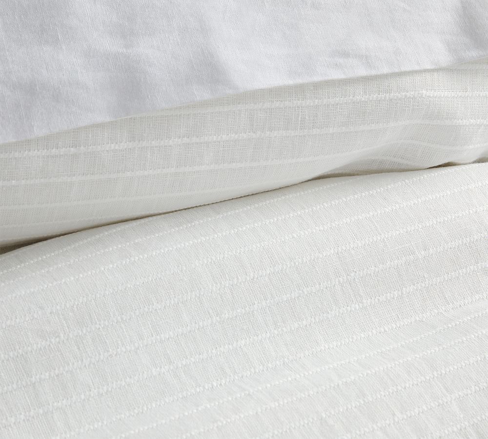 European Striped Dobby Linen Duvet Cover | Pottery Barn