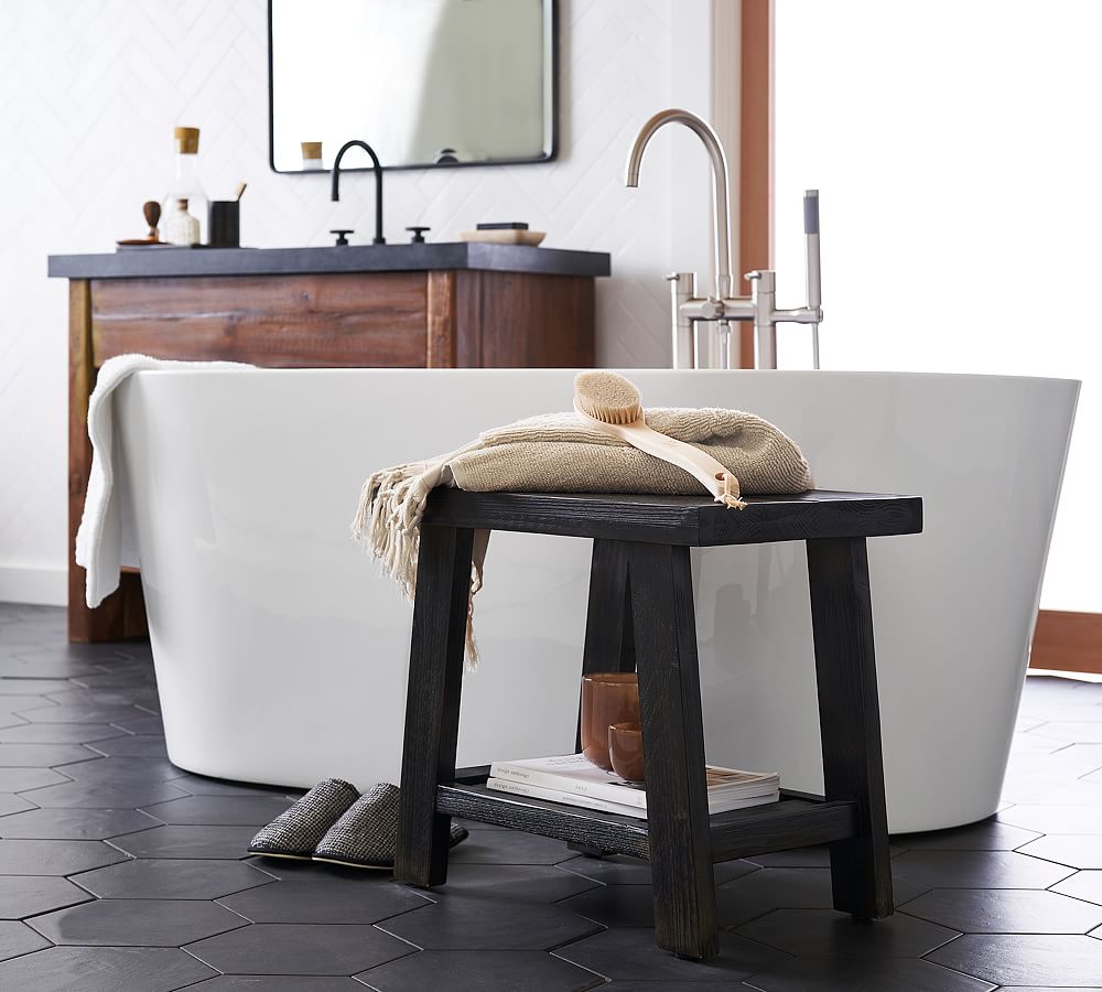 Rustic Reclaimed Wood Stool | Pottery Barn