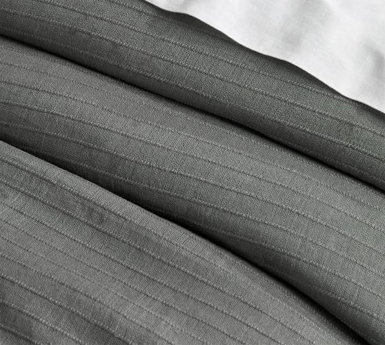European Striped Dobby Linen Duvet Cover | Pottery Barn