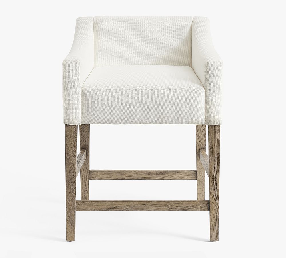Classic Upholstered Slope Stool | Pottery Barn