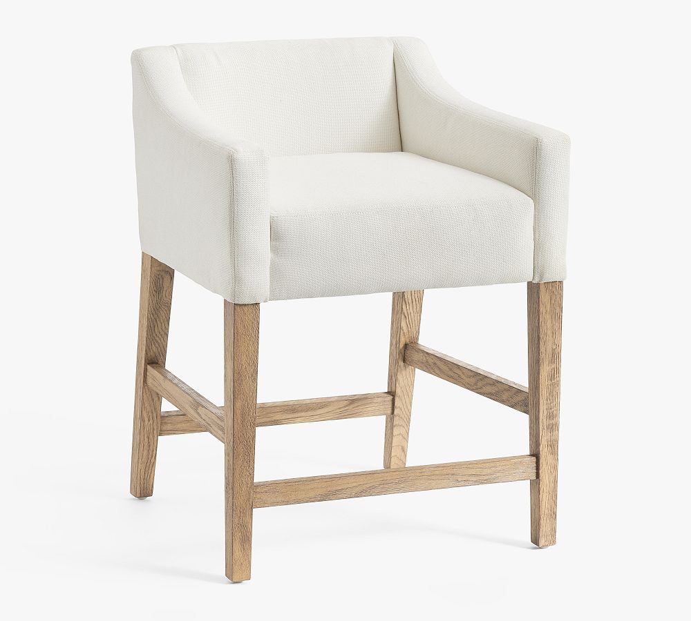 Classic Upholstered Slope Stool | Pottery Barn