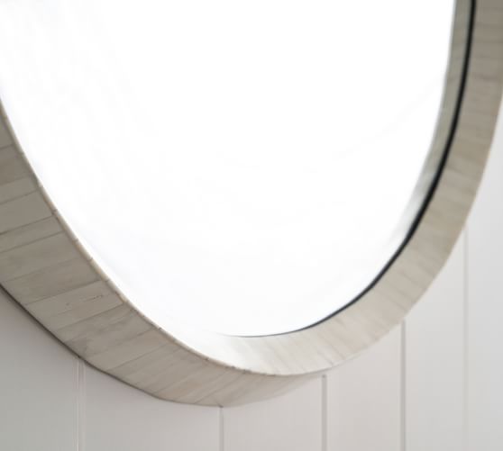 Nadia Bone 30" Round Wall Mirror | Pottery Barn