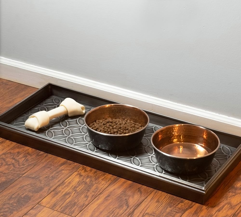 Patterned Gray Boot Tray | Pottery Barn