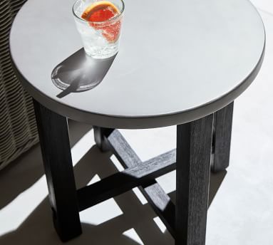 Abbott Outdoor Side Table, Brown | Pottery Barn