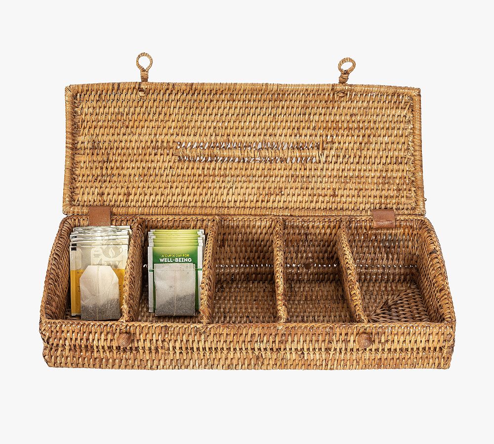 Tava Handwoven Tea Box with Lid | Pottery Barn