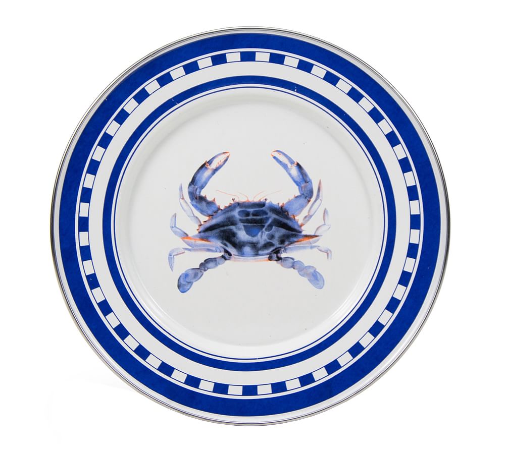 Golden Rabbit Blue Crab Enamel Collection | Pottery Barn