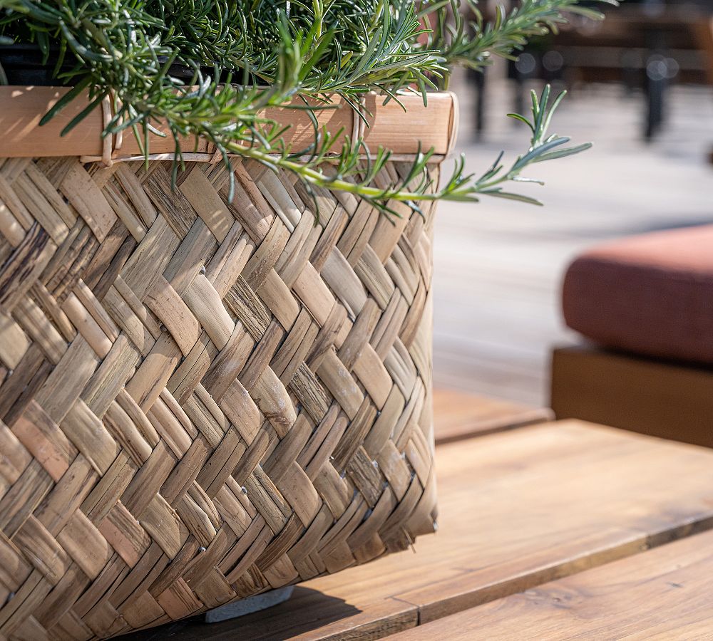 Handwoven Bohemian Long Box Indoor/Outdoor Planter | Pottery Barn