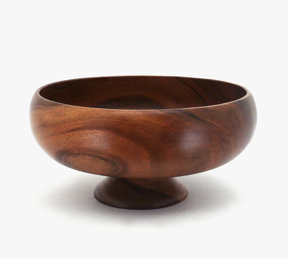 Acacia Pedestal Bowl | Pottery Barn