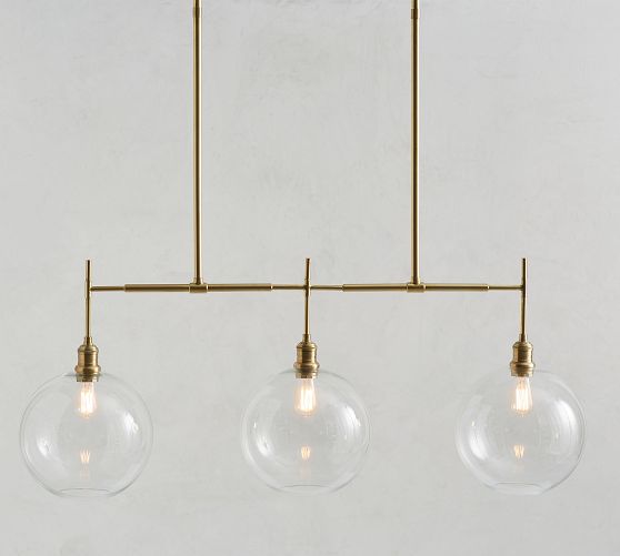 Glass Globe Linear Chandelier | Pottery Barn