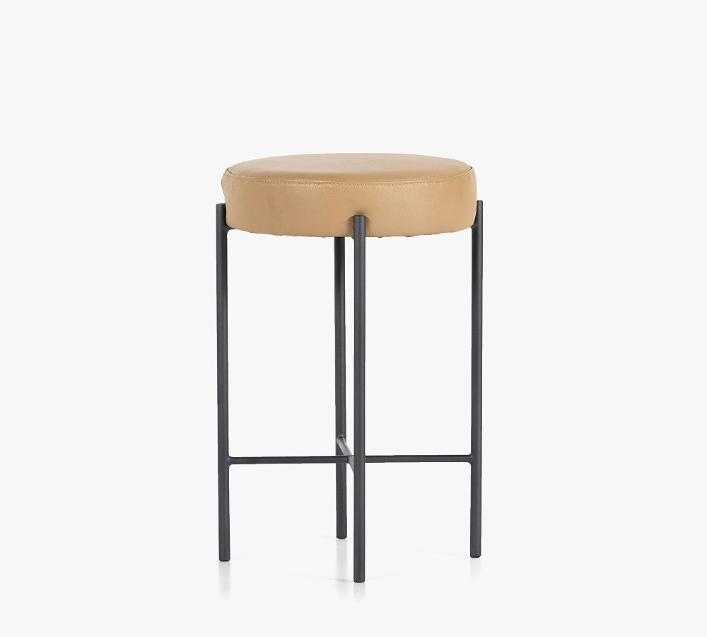 Dante Leather Stool | Pottery Barn