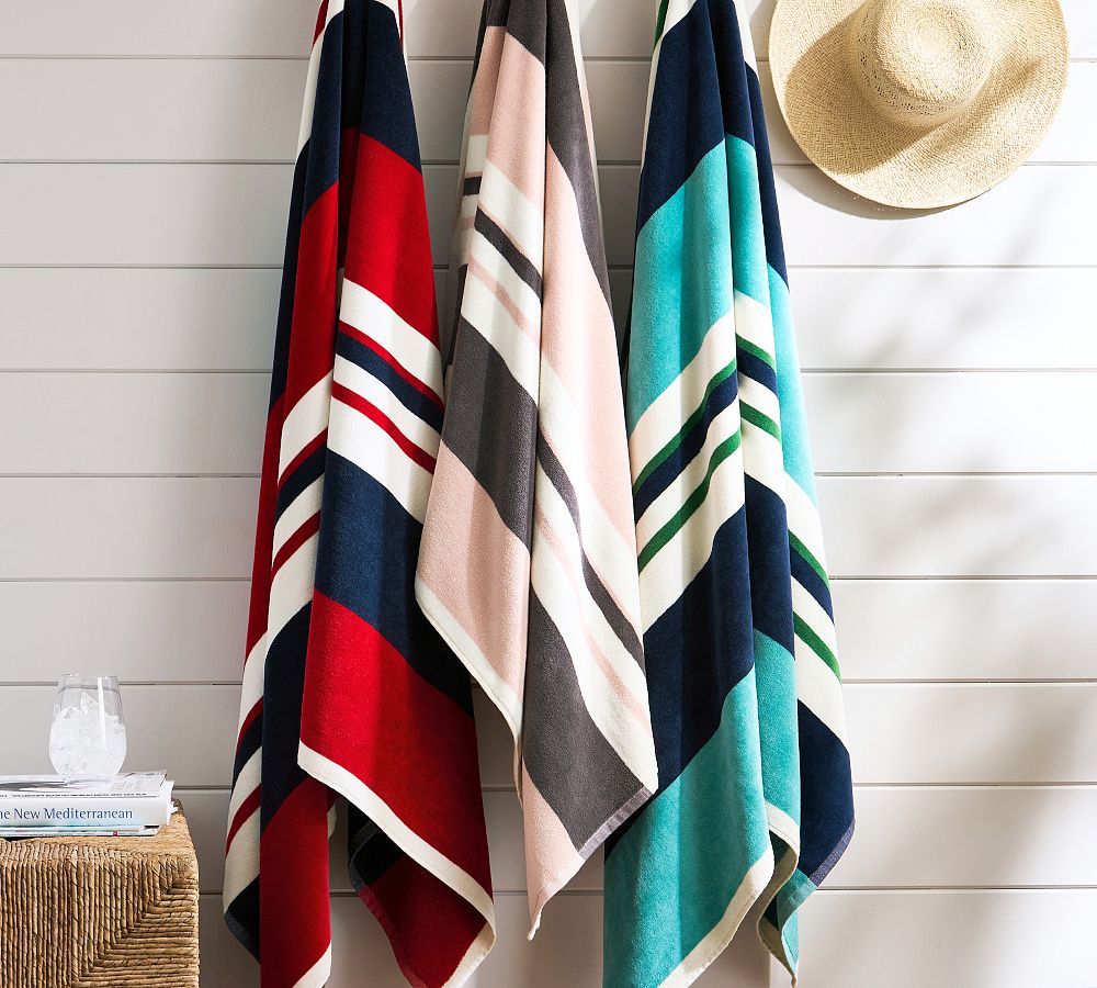 Modern Farmhouse Multi Striped Towel | Pottery Barn