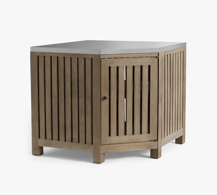 Abbott Acacia Outdoor Kitchen Corner Cabinet (40") | Pottery Barn