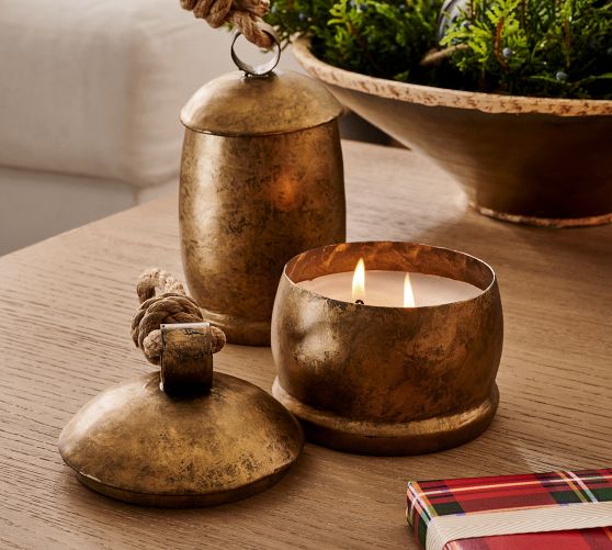 St. Judes Vintage Bell Candle - Winter Spruce | Pottery Barn
