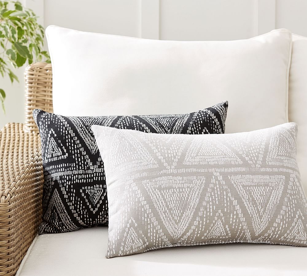 Sunbrella® Woven Triangles Outdoor Pillow | Pottery Barn