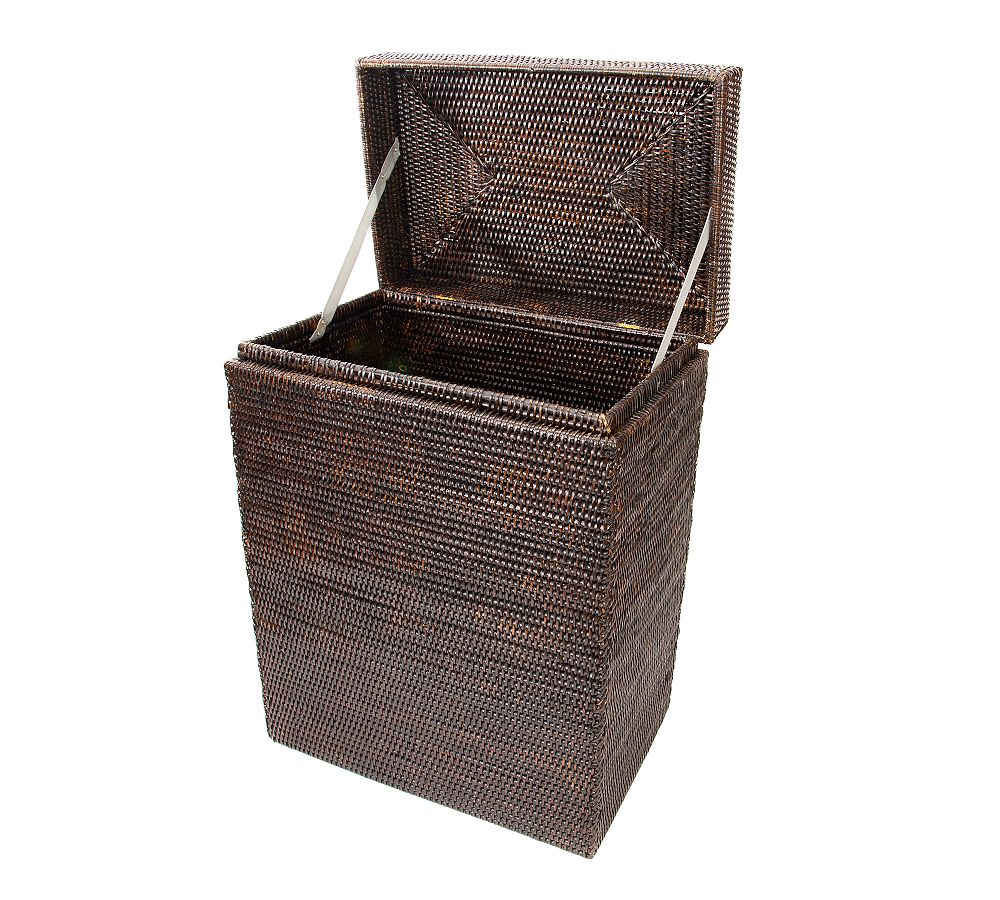 Tava Handwoven Rattan Rectangular Hinged Hamper | Pottery Barn