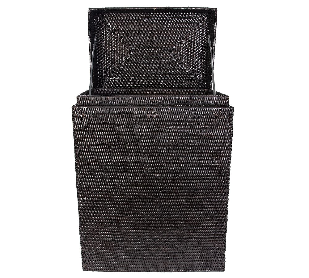 Tava Handwoven Rattan Rectangular Hinged Hamper | Pottery Barn