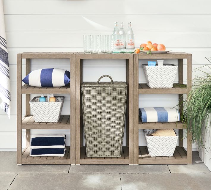Indio Outdoor Storage Shelves (22") | Pottery Barn